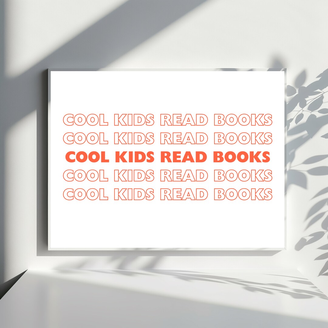 Kids Reading Poster, Retro Toddler Wall Art, Playroom, Bedroom ...