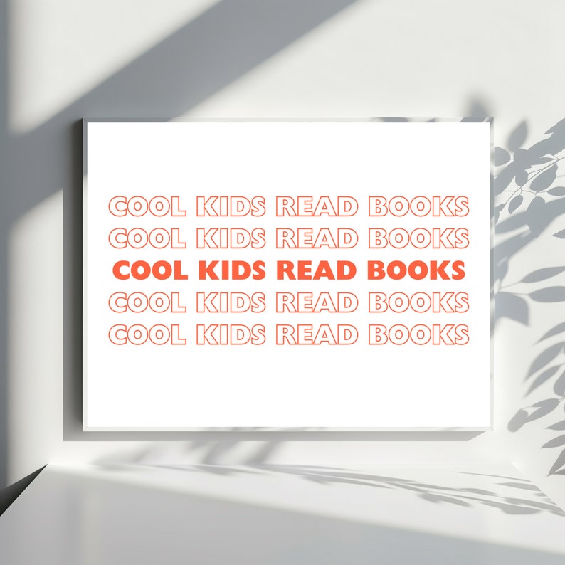 Kids Reading Poster, Retro Toddler Wall Art, Playroom, Bedroom ...