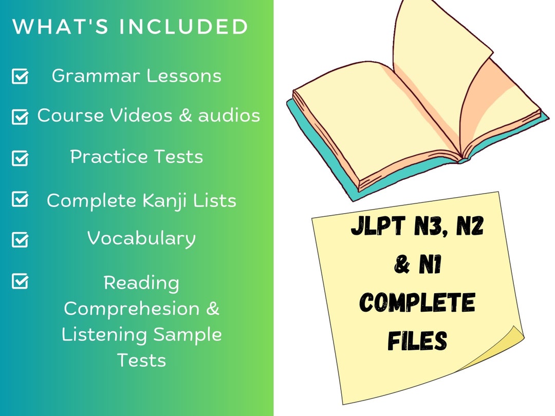 JLPT N3, N2 & N1 Learning Materials - Etsy