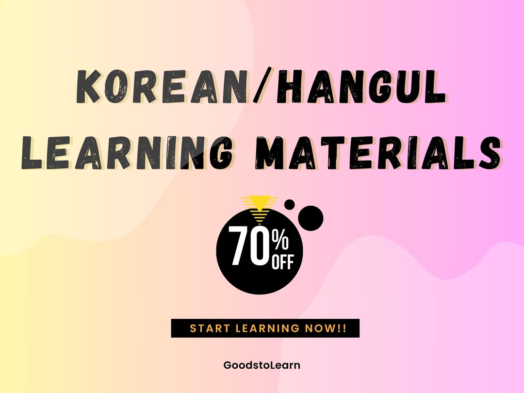 Korean/ Hangul Learning Materials Complete! All in One! - Etsy