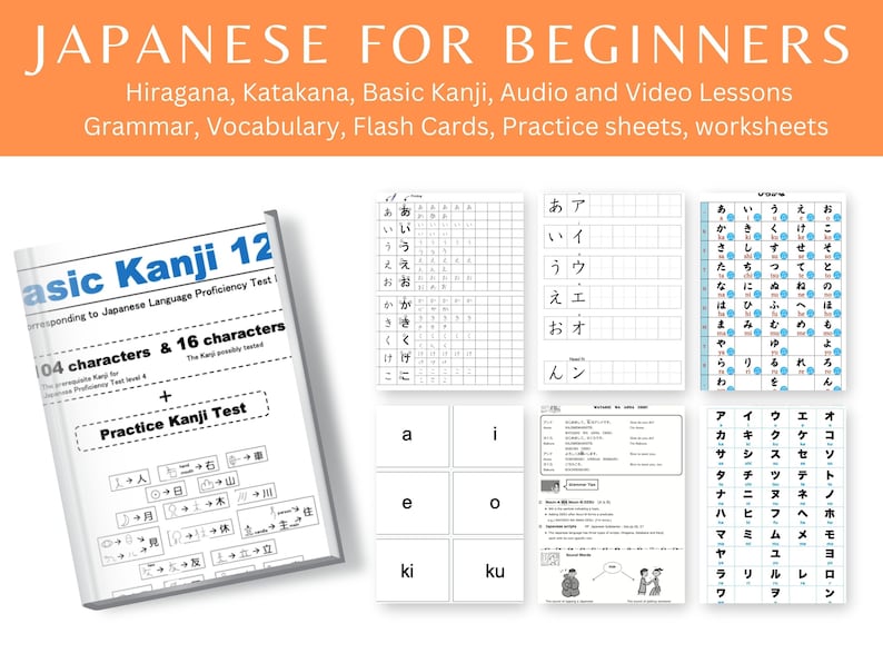 Japanese for Beginners Learning Materials, HIRAGANA and KATAKANA ...