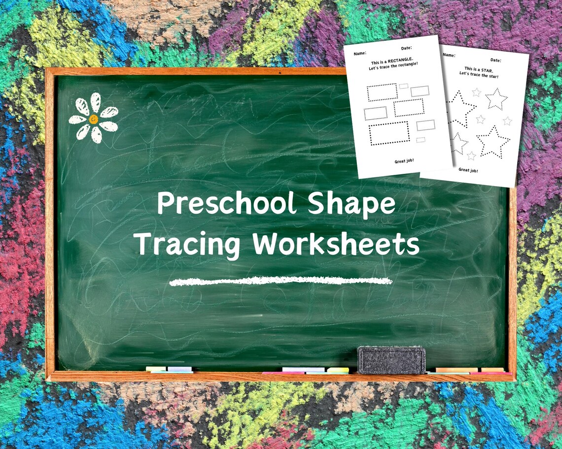 Preschool Shapes Tracing Worksheet, Cognitive Development, Basic Shapes ...