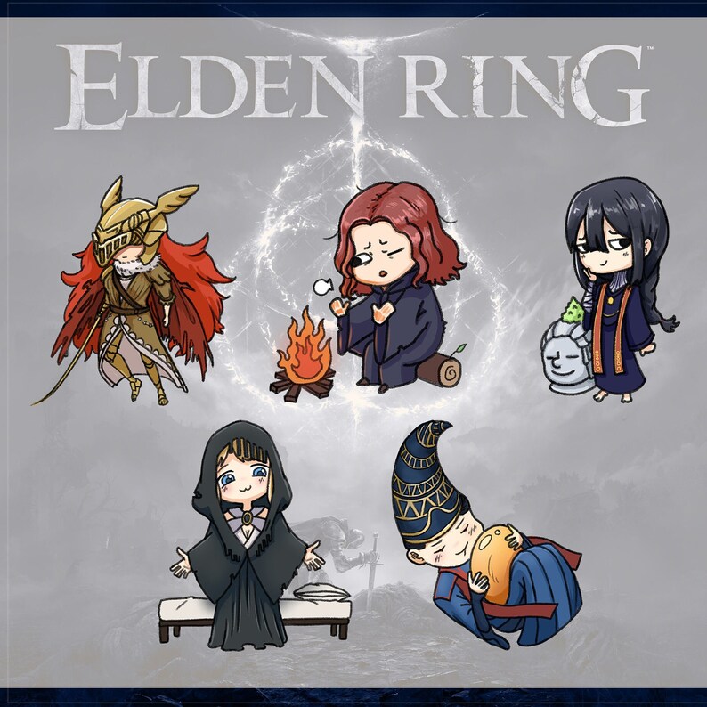 Elden Ring Stickers | High-quality Vinyl Decals | Dark Fantasy Game Art ...