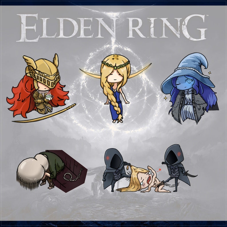 Elden Ring Stickers | High-quality Vinyl Decals | Dark Fantasy Game Art ...