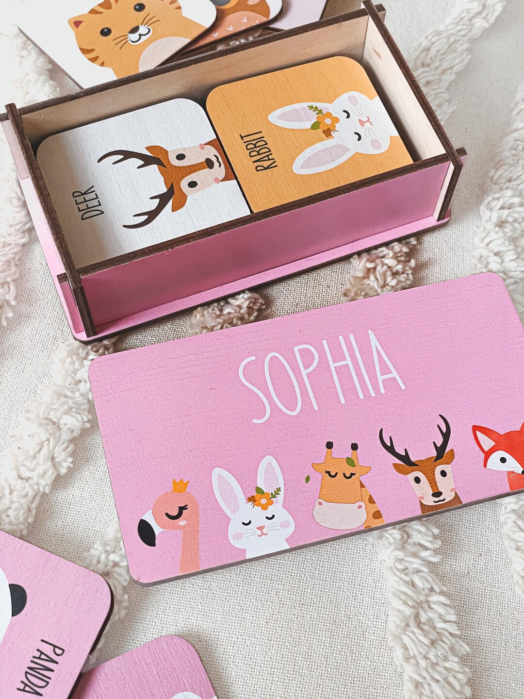 Wooden Flash Cards Montessori Toy Wooden Memory Cards Flash Cards for ...