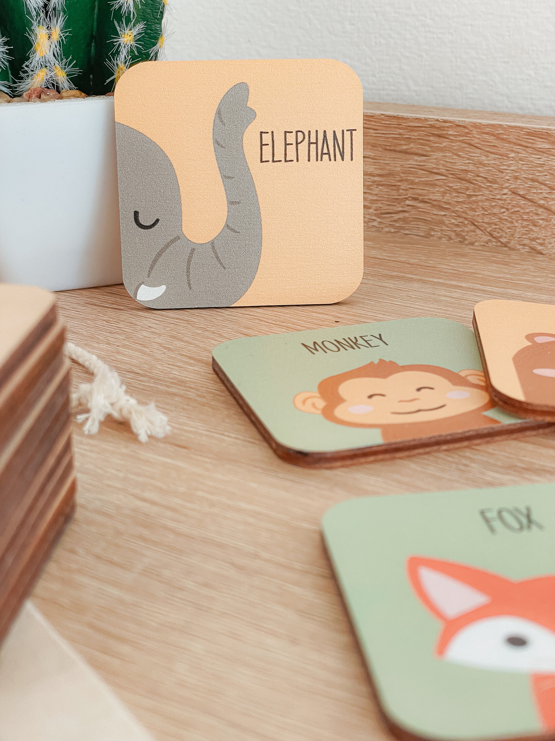 Montessori Toys Wooden Memory Cards Flash Cards for Kids Toddler Gifts ...