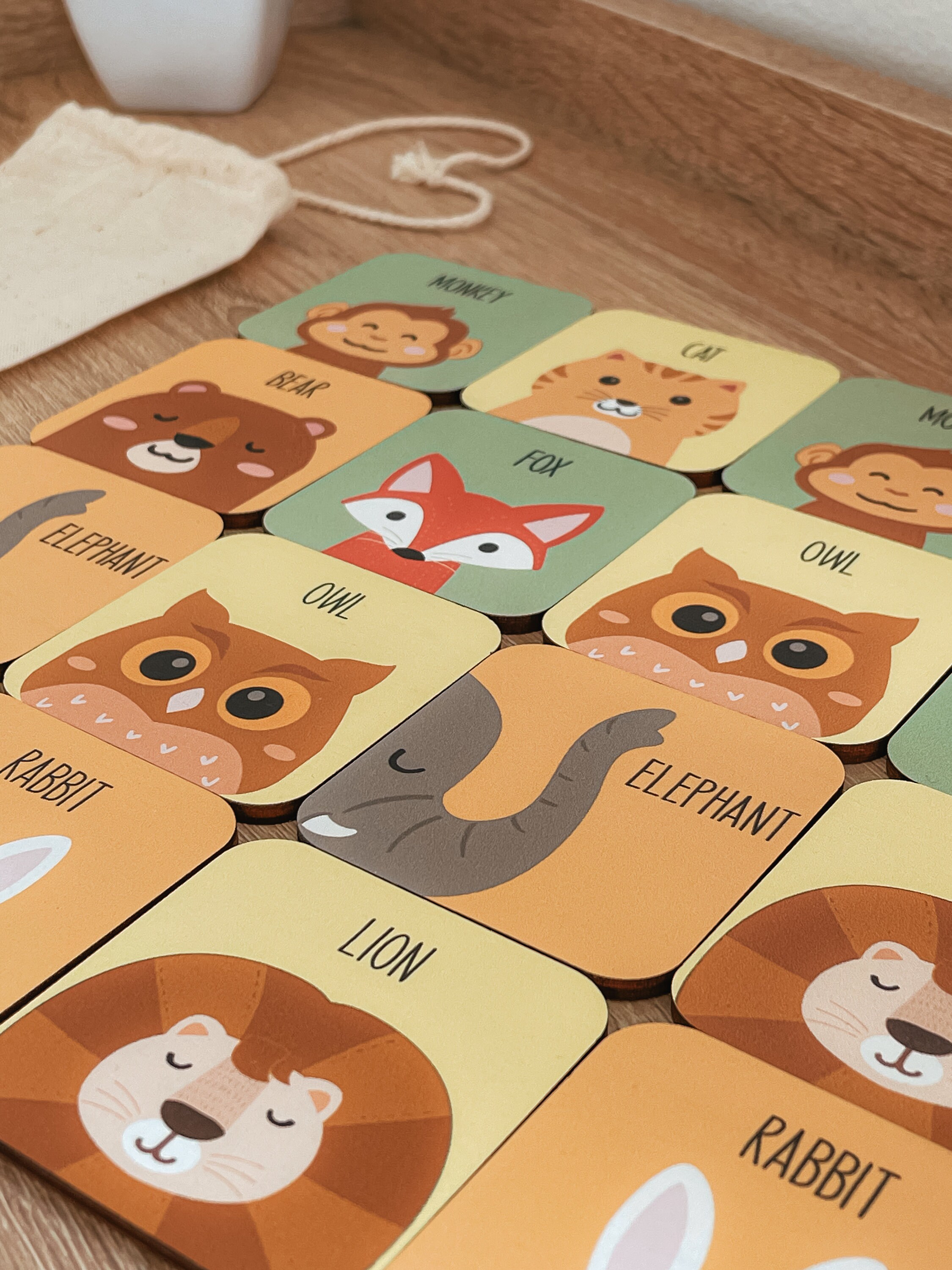 Montessori Toys Wooden Memory Cards Flash Cards for Kids Toddler Gifts ...