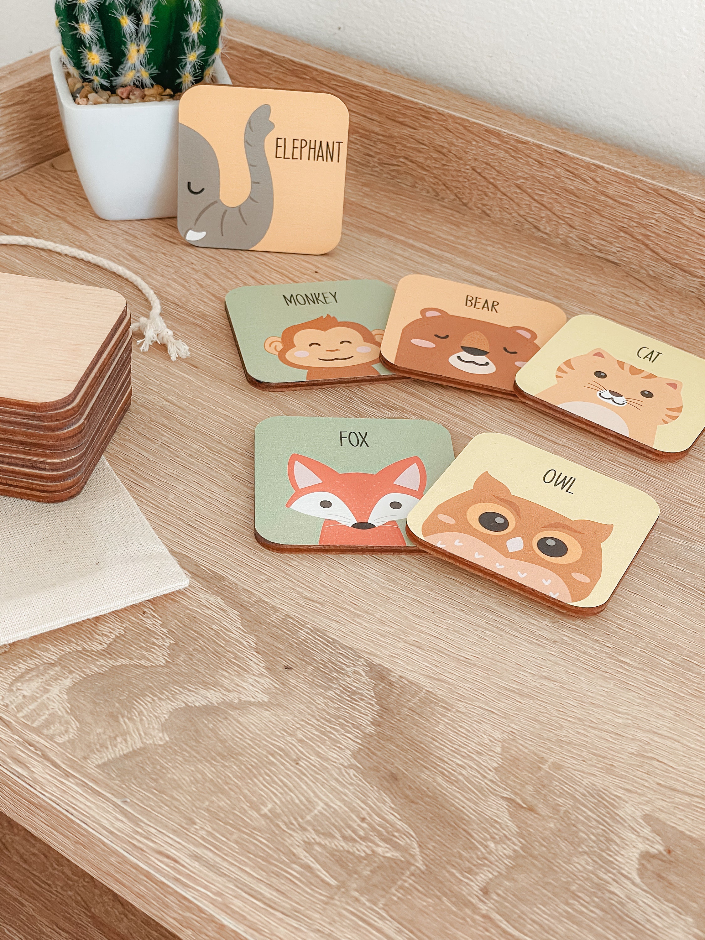 Montessori Toys Wooden Memory Cards Flash Cards for Kids Toddler Gifts ...