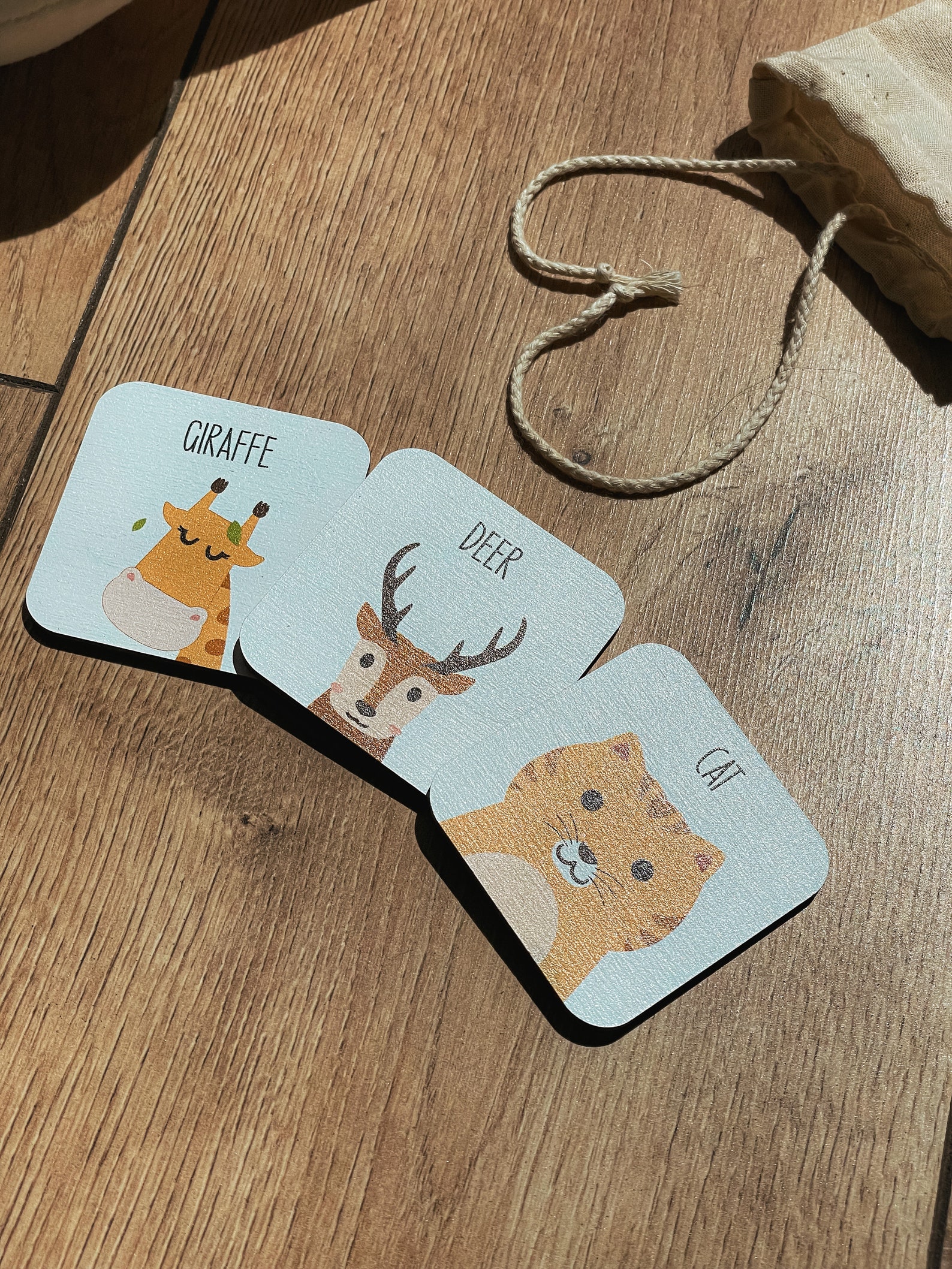 Montessori Toys Wooden Memory Cards Flash Cards for Kids Toddler Gifts ...
