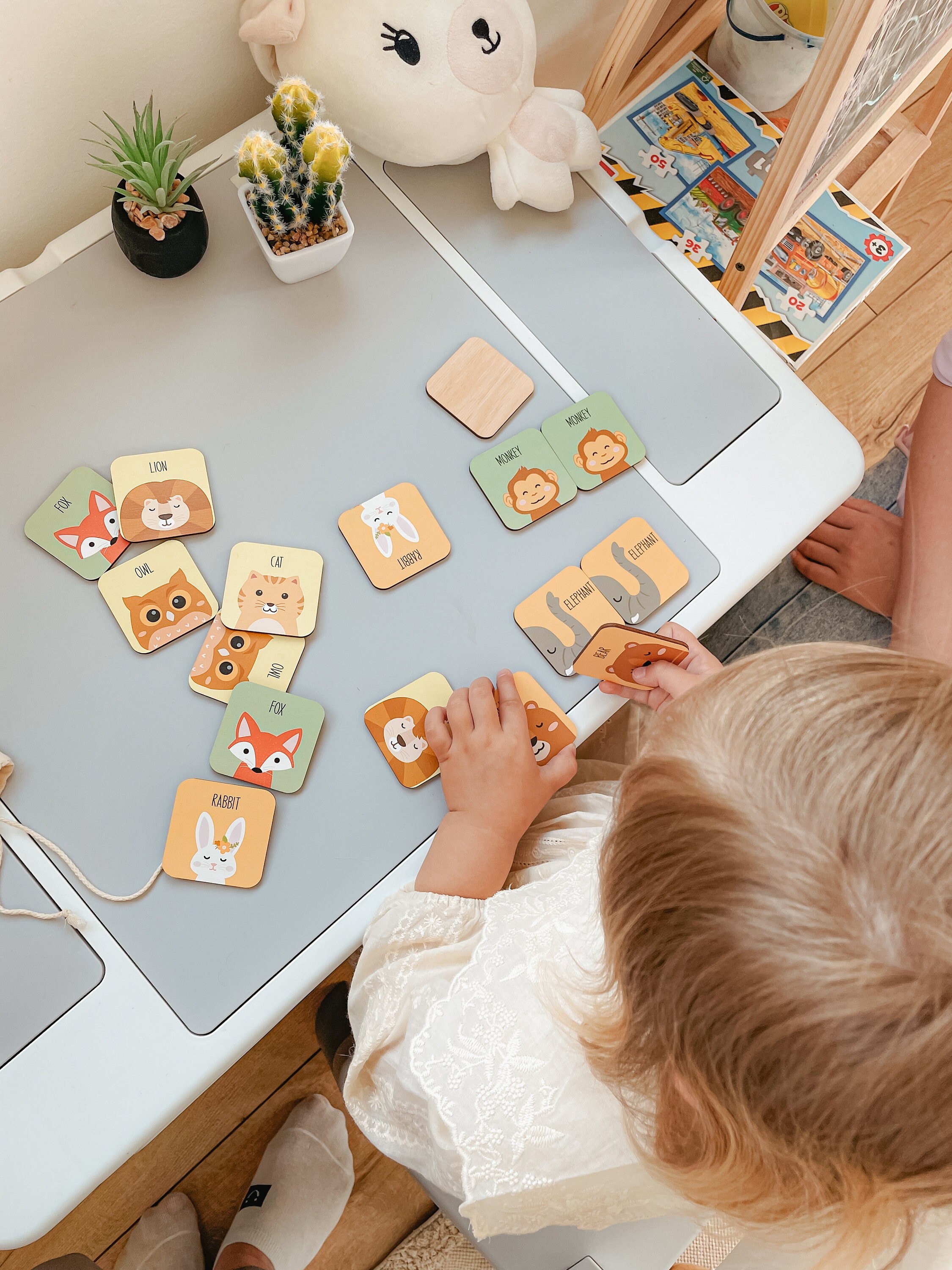 Montessori Toys Wooden Memory Cards Flash Cards for Kids Toddler Gifts ...