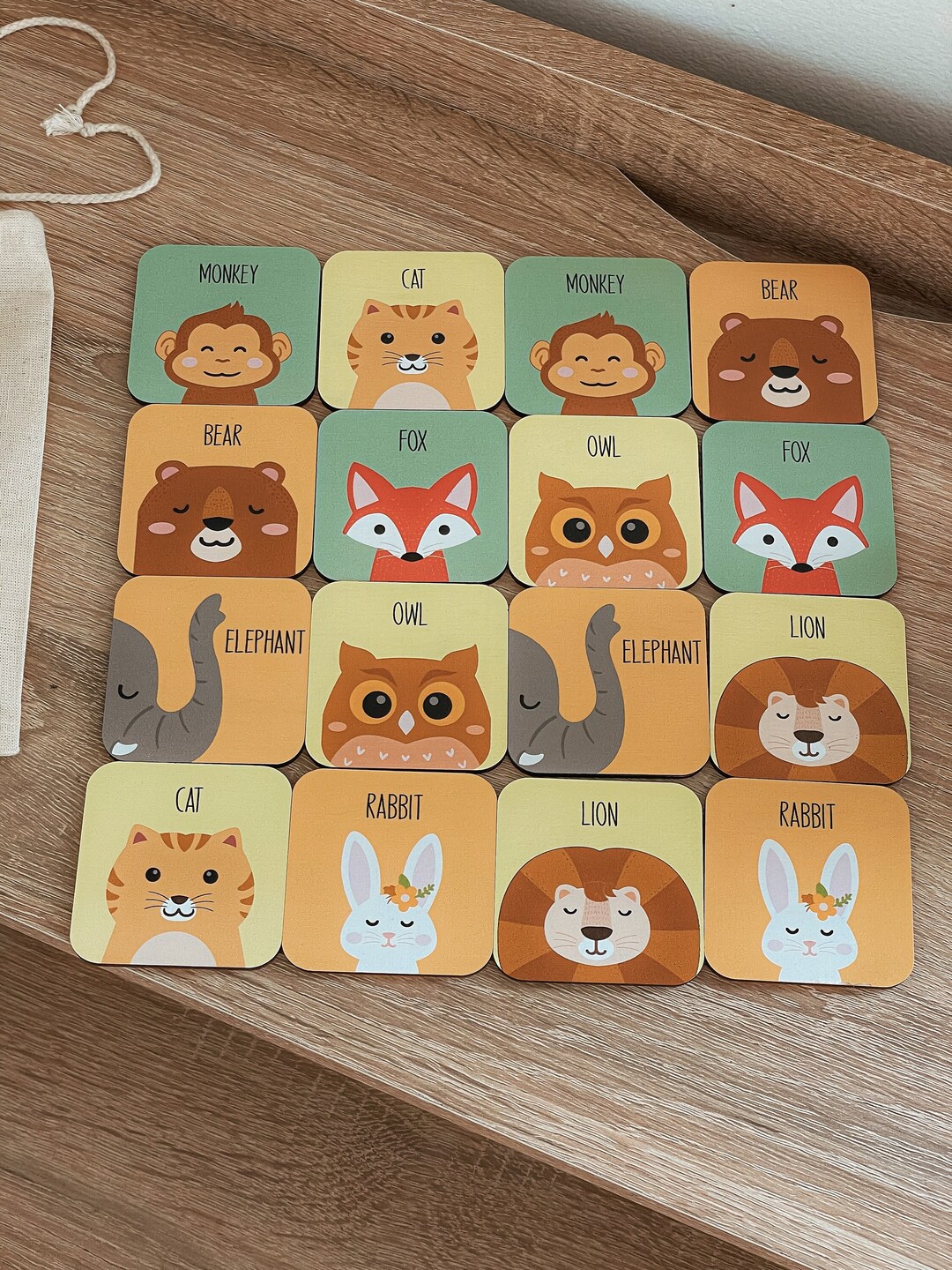 Preschool Gift Flash Cards for Kids Wooden Memory Card Toddler Gifts ...
