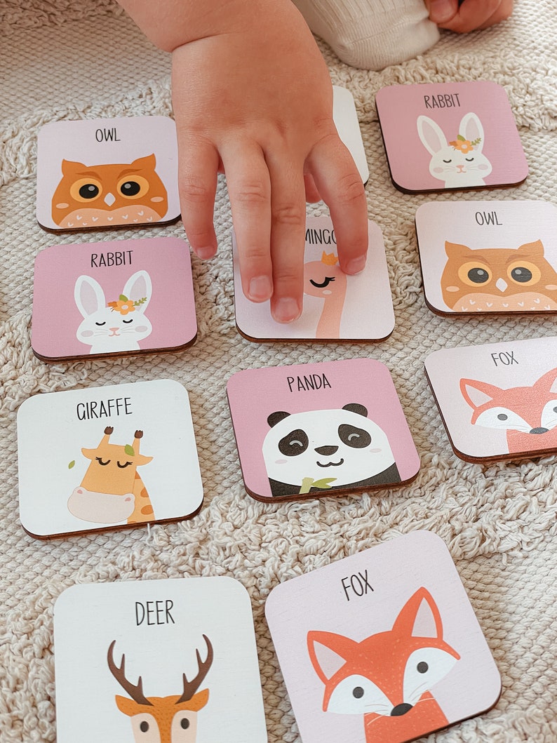 Montessori Toys Wooden Memory Cards Flash Cards for Kids Toddler Gifts ...
