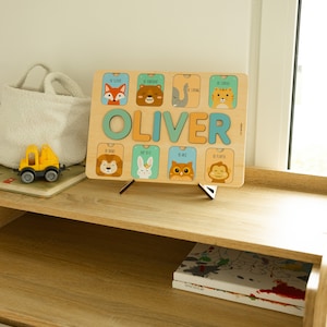 Baby Name Puzzle With Affirmation Cards. Custom Baptism Baby Gift. 1st ...