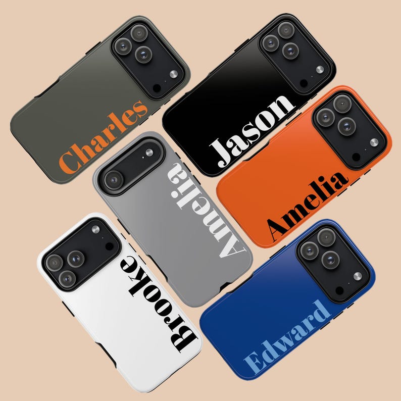 Personalized iPhone 17 Case, Custom Name Glossy Matte Tough Case ...
