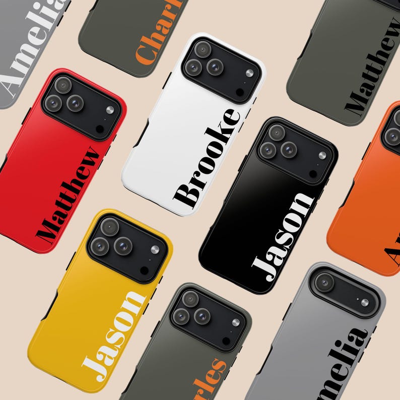 Personalized iPhone 17 Case, Custom Name Glossy Matte Tough Case ...
