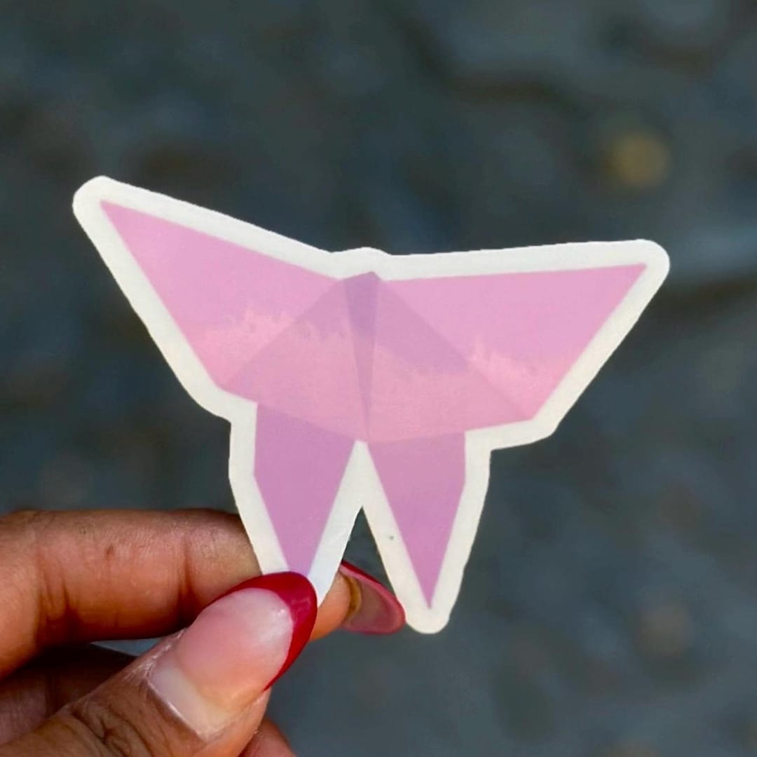Butterfly Origami Sticker |holographic Vinyl Sticker| Water Resistant ...