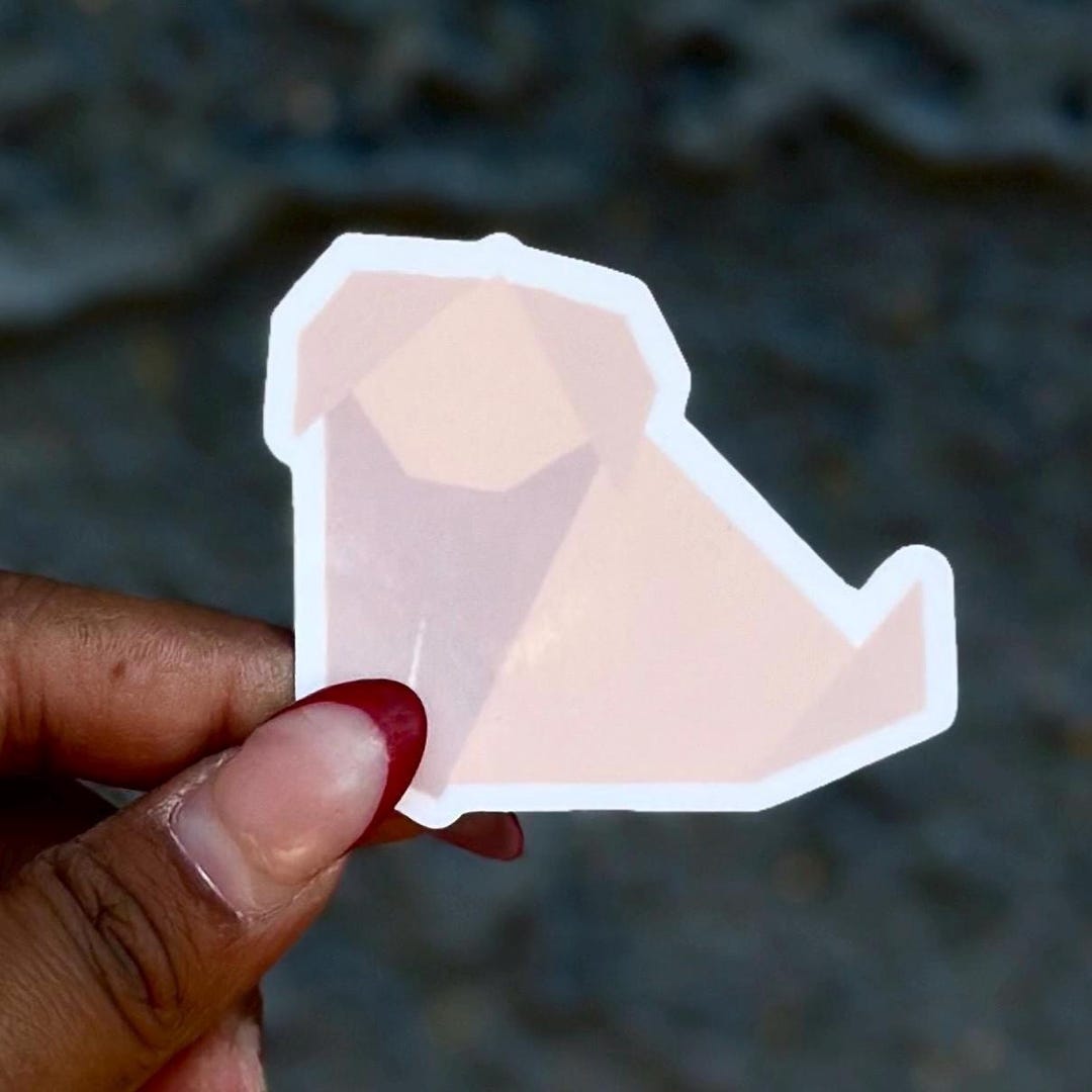 Dog Origami Sticker: Holographic Vinyl, Water Resistant (2” X 1.8”) - Etsy