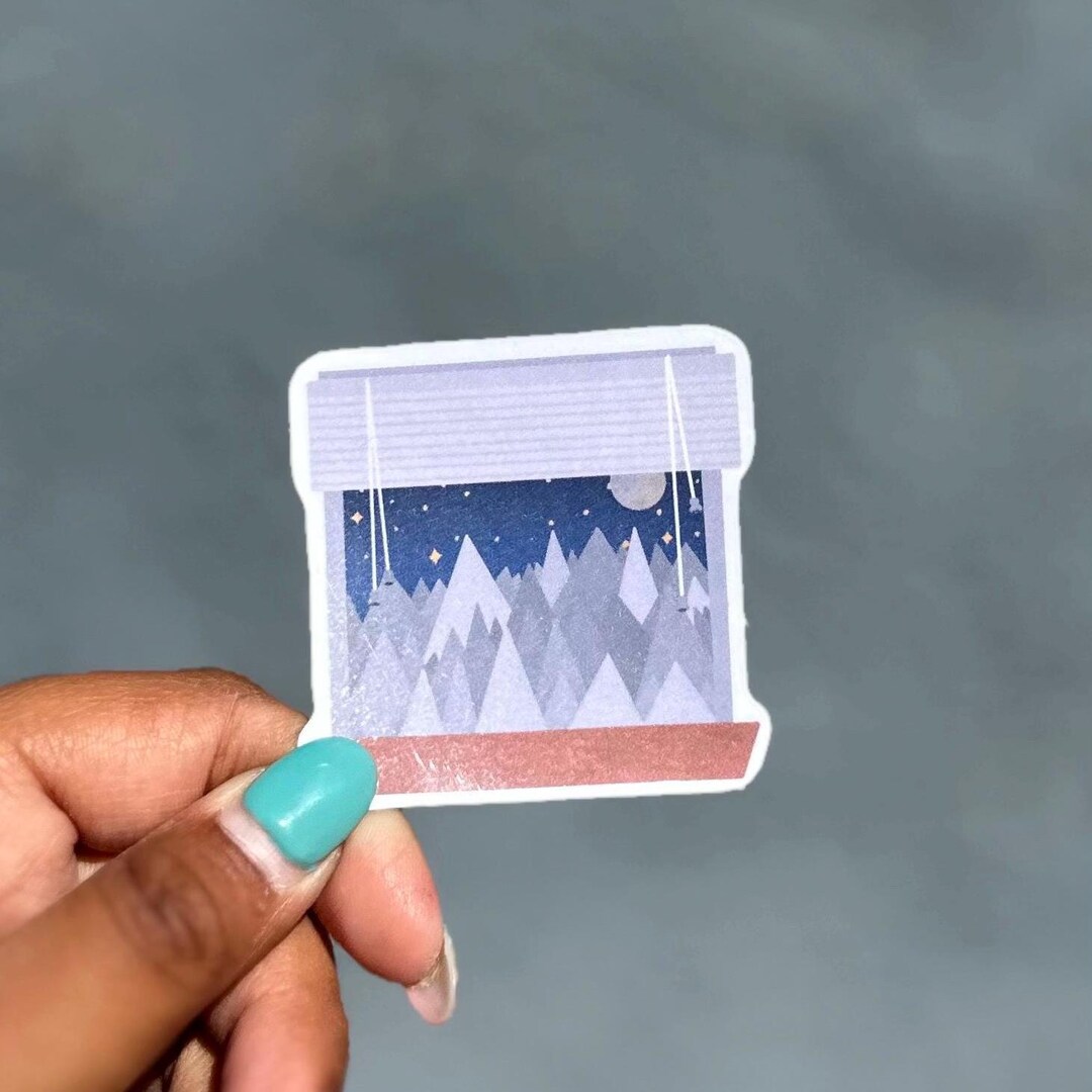 Mountain View Vinyl Sticker | Night Window Landscape (2" X 2") - Etsy