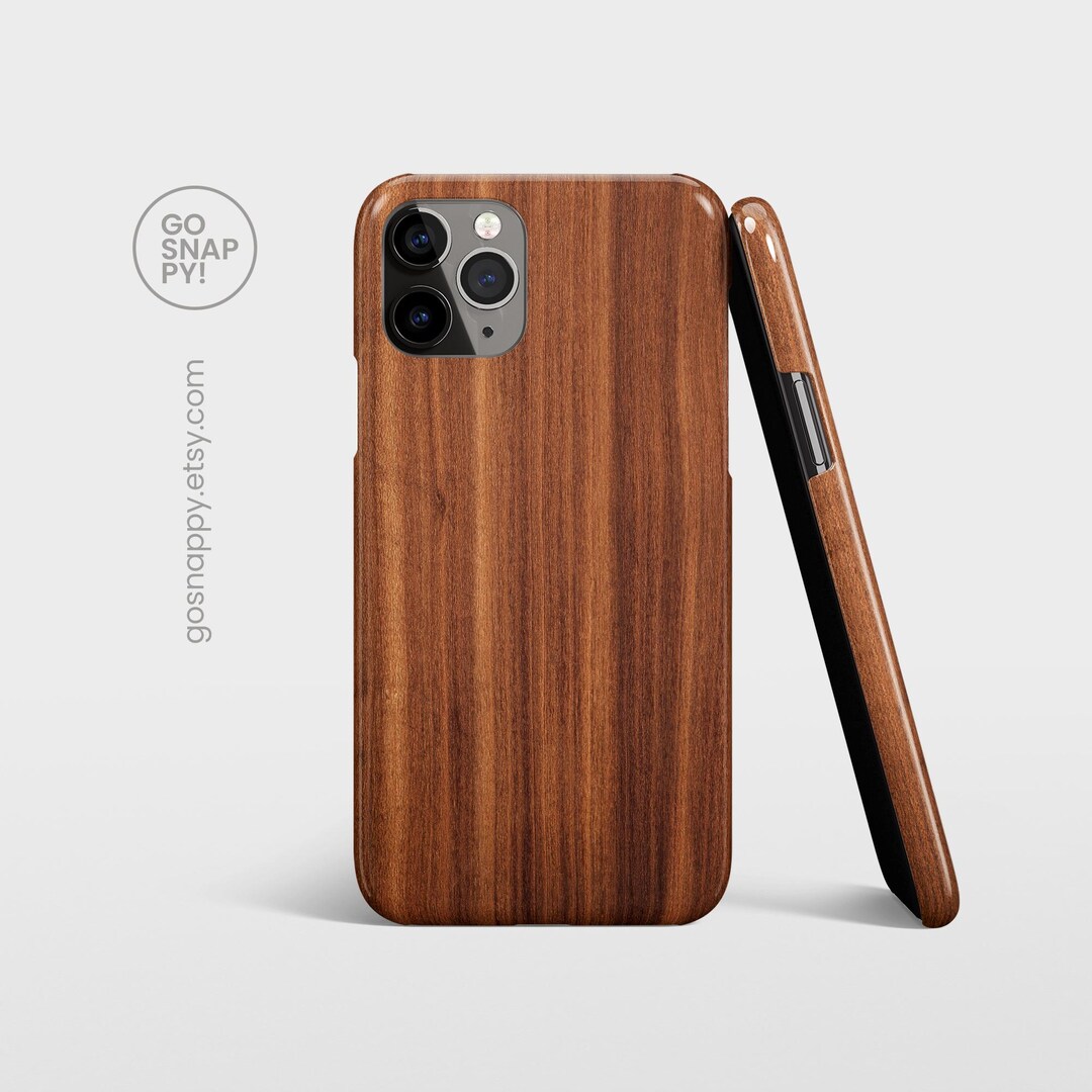 Capa PLUM WOOD para iPhone 16 15 14 13 12 • Textura de grão rico Galaxy ...