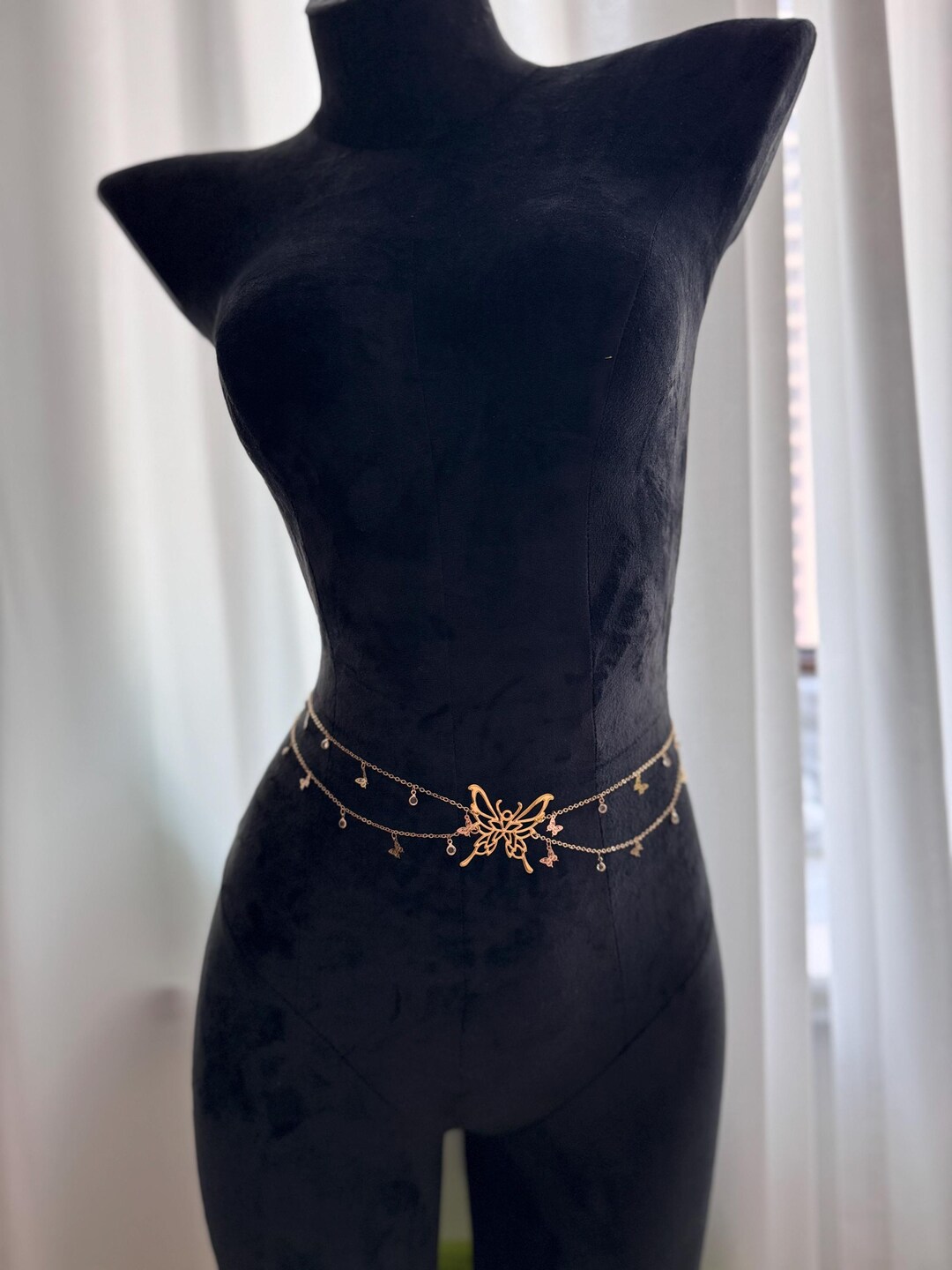 Butterfly Waist Chain, Fashionable Double Layer Butterfly Waist Chain ...