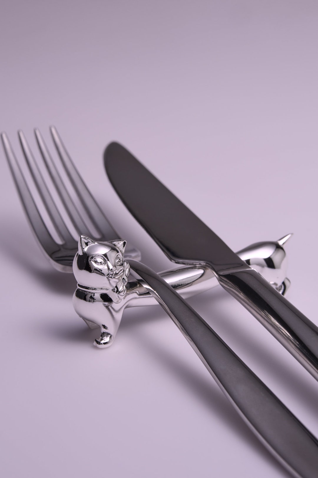 Knife Rest Holder,cat Knife Rest Holder,silver Plated,silverware,house ...
