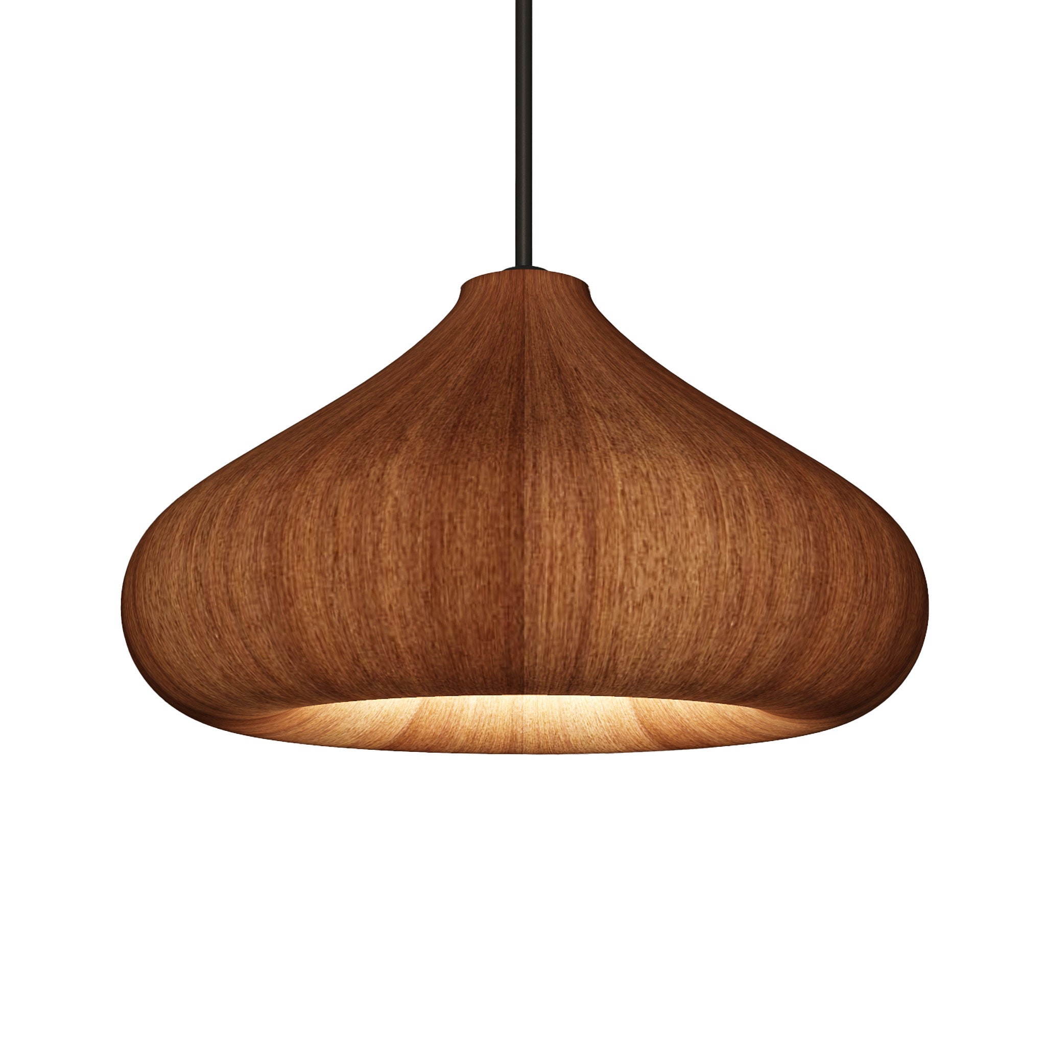 Torus Formed Natural Wood Pendant Lighting | Turned Pendant Lighting ...