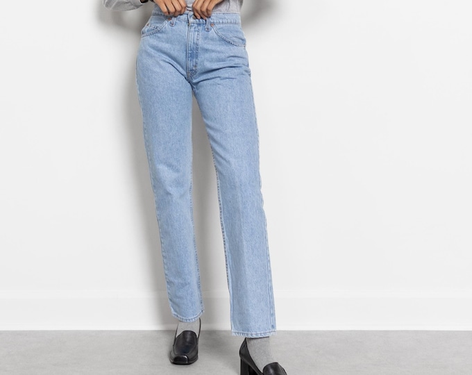 LEVI'S 505 BOYFRIEND JEANS Vintage Mid Rise Relaxed Fit Straight Leg ...