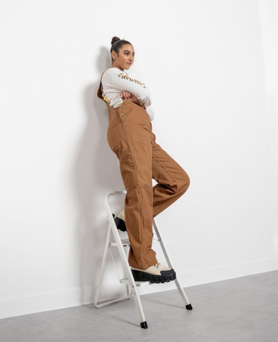 COTTON CARPENTER OVERALLS Caramel Brown Workwear Over… - Gem