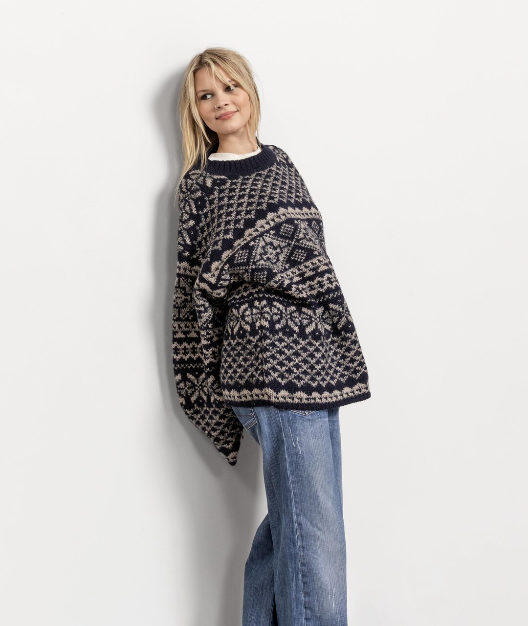 OVERSIZED WOOL Sweater Extra Large Oversize Chunky Knit Jumper Vintage ...