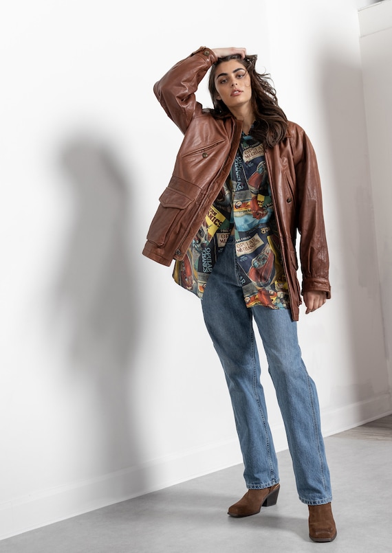 TIMBERLAND LEATHER JACKET Faded Worn In Distressed Lo… - Gem