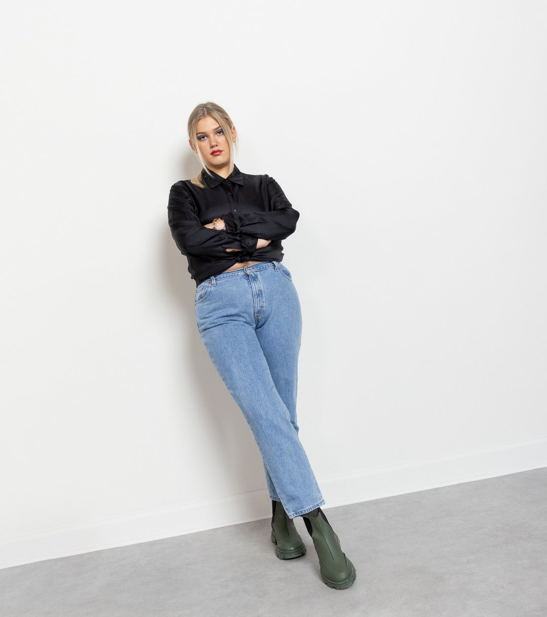 LEVI'S 550 JEANS Relaxed Fit Tapered Leg High Waist Mom Jeans Levi ...