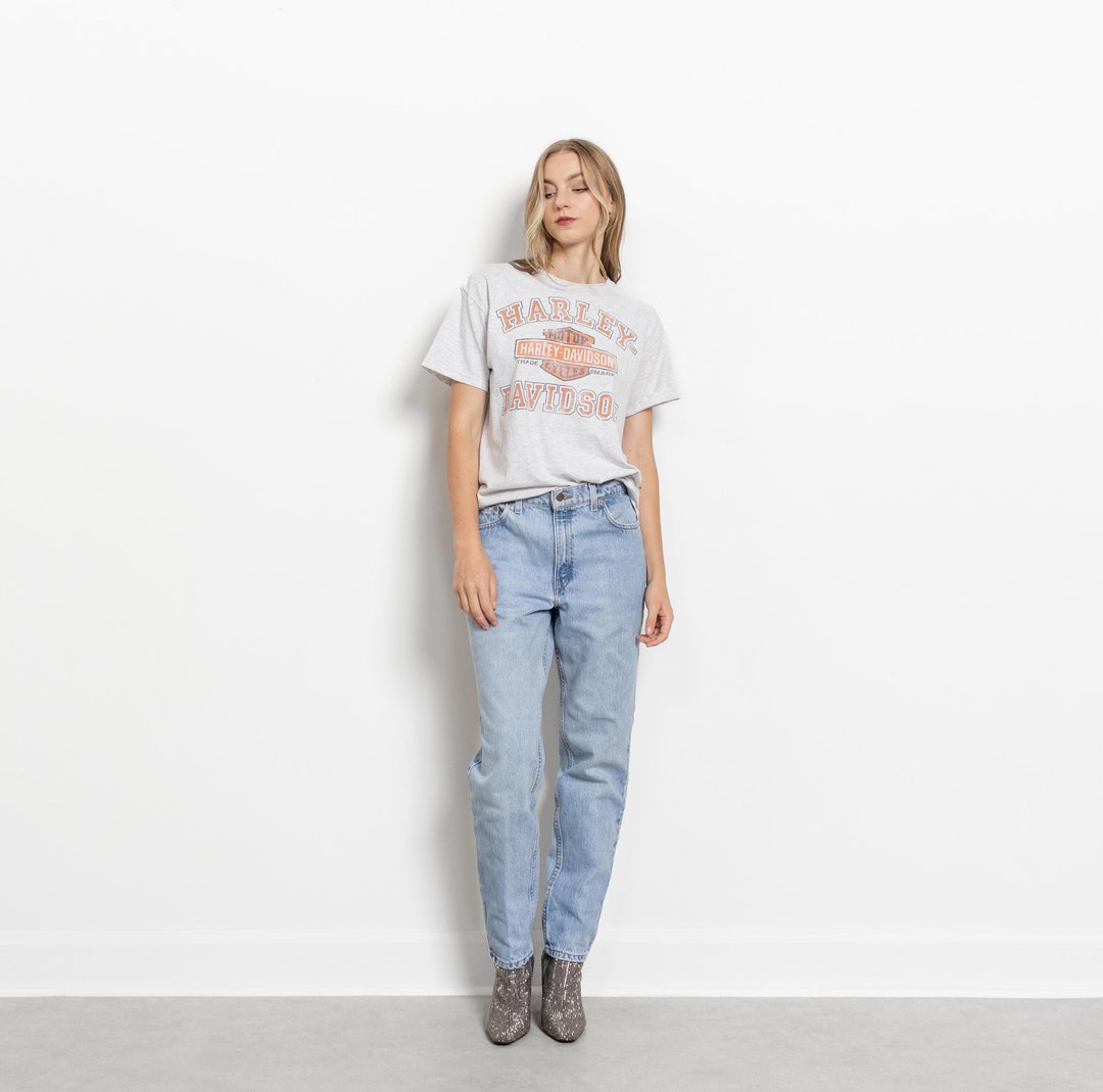 VINTAGE LEVI'S 551 JEANS Denim High Waist Baggy Relaxed Fit Light Wash ...