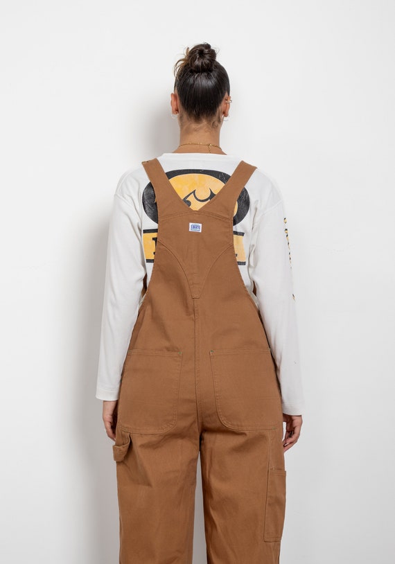 COTTON CARPENTER OVERALLS Caramel Brown Workwear Over… - Gem