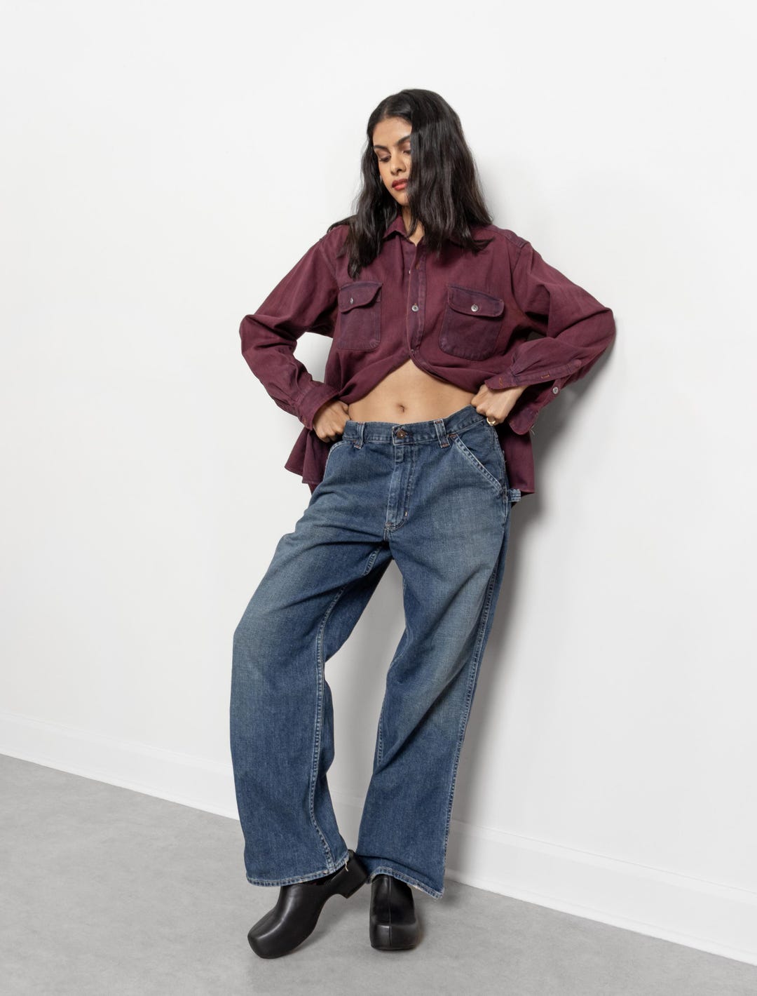 Baggy Vintage Jeans Wide Leg Denim Pants, Size Medium / 44 Inch Hips ...