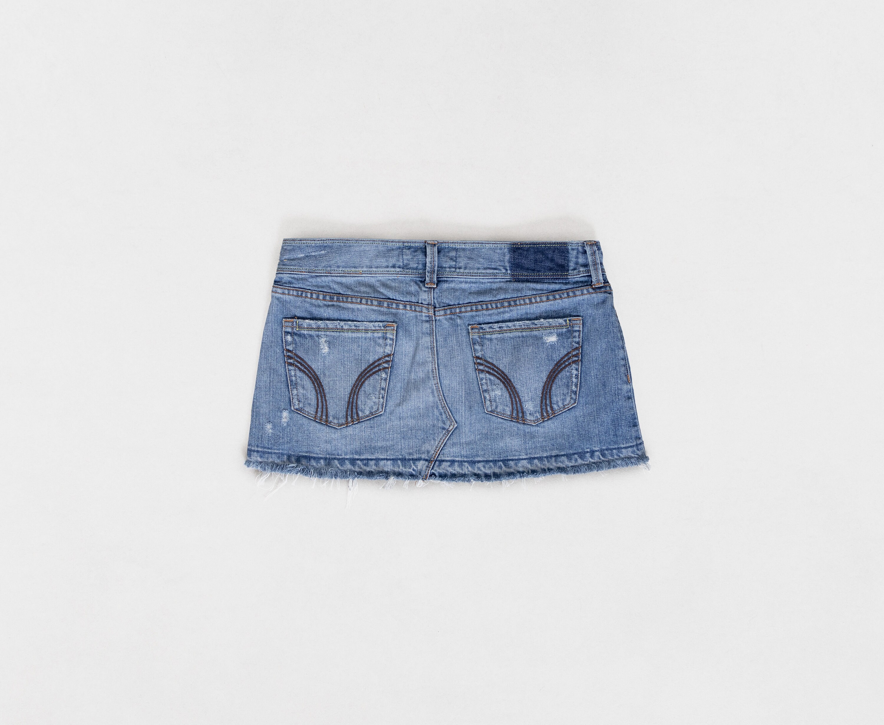LOW RISE Jean Denim Mini Skirt 2000'S Vintage / 38 Inch Hips / Size 6 7 ...