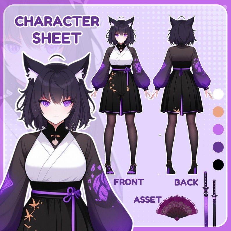 Reference Sheet for Your Avatar and Vtuber Model Character Sheet Vtuber ...