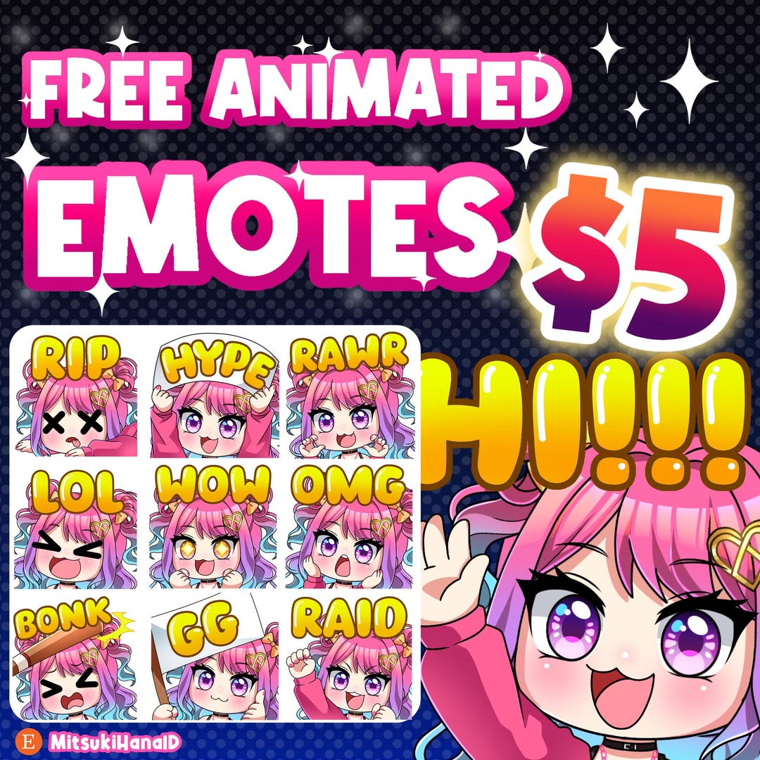Custom Twitch Emotes Animated Emotes Discord Emoji Vtuber Emotes YCH ...