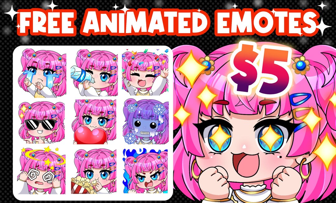 Ready to Use Twitch Chibi Emotes Pack | Chibi Emote | Twitch Emotes ...