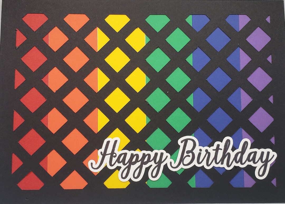 5" by 7" Black Overlay Birthday Cards - Etsy
