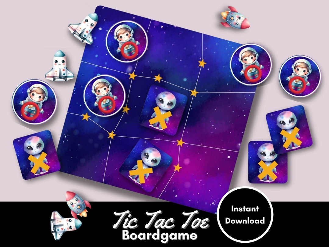 Astronauts and Aliens Tic Tac Toe Printable Board Game, Motor Skills ...