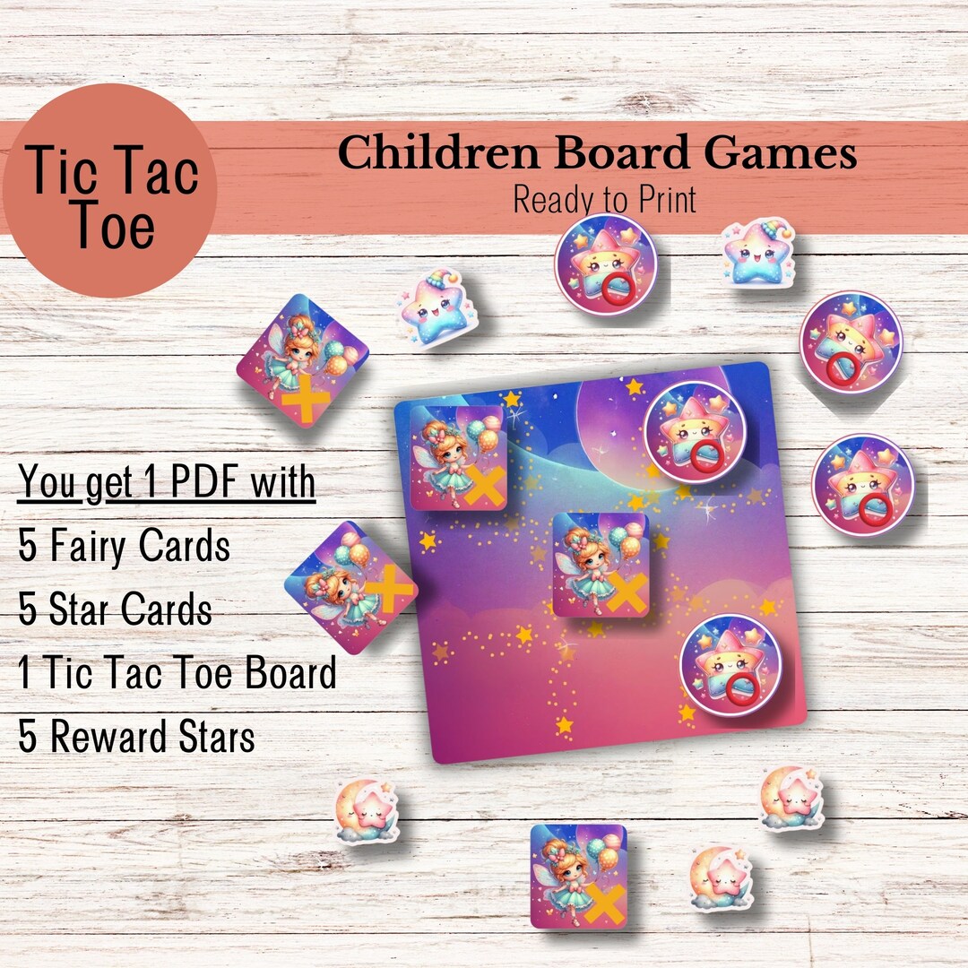 Fairies Vs Stars Printable Board Game, Motor Skills Game for Children ...