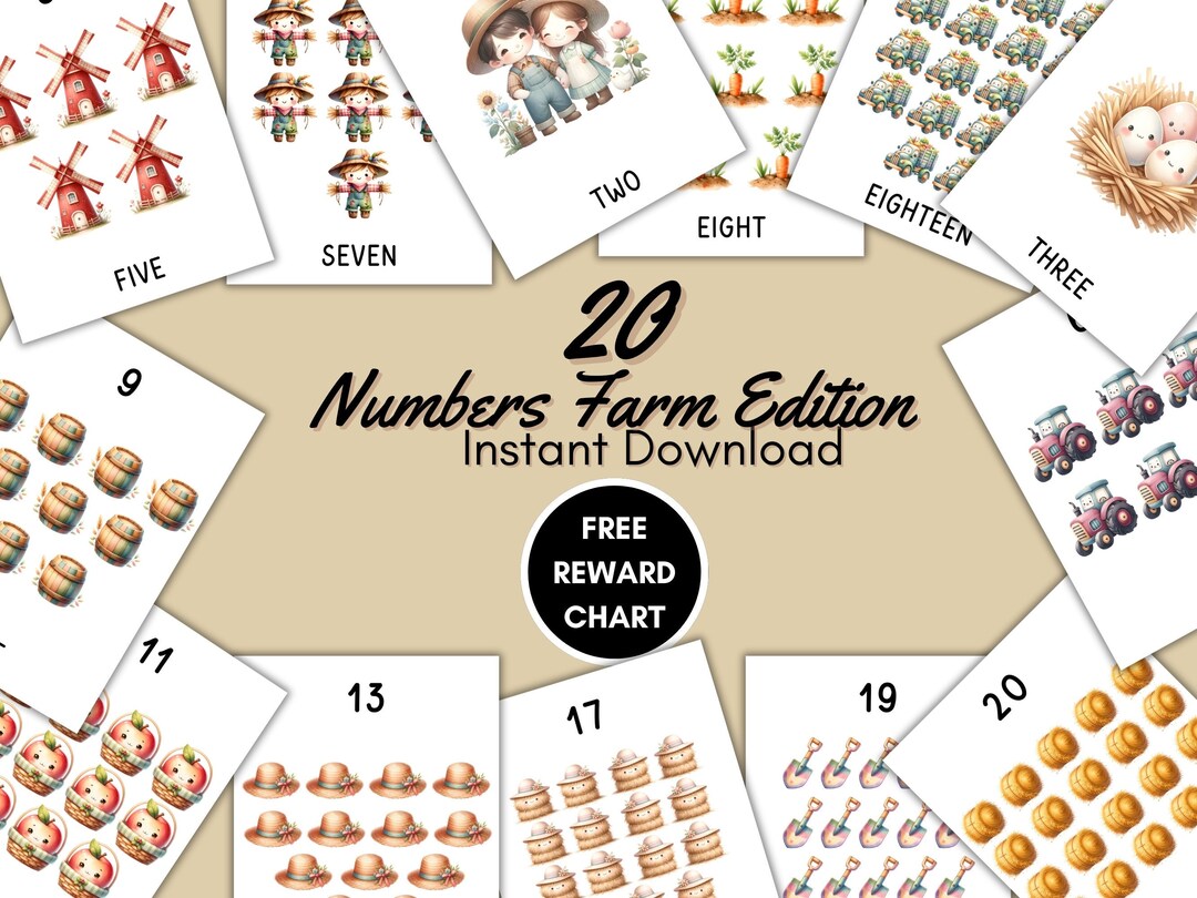 Preschool Montessori Printable Cards, Number Flash Cards Template ...