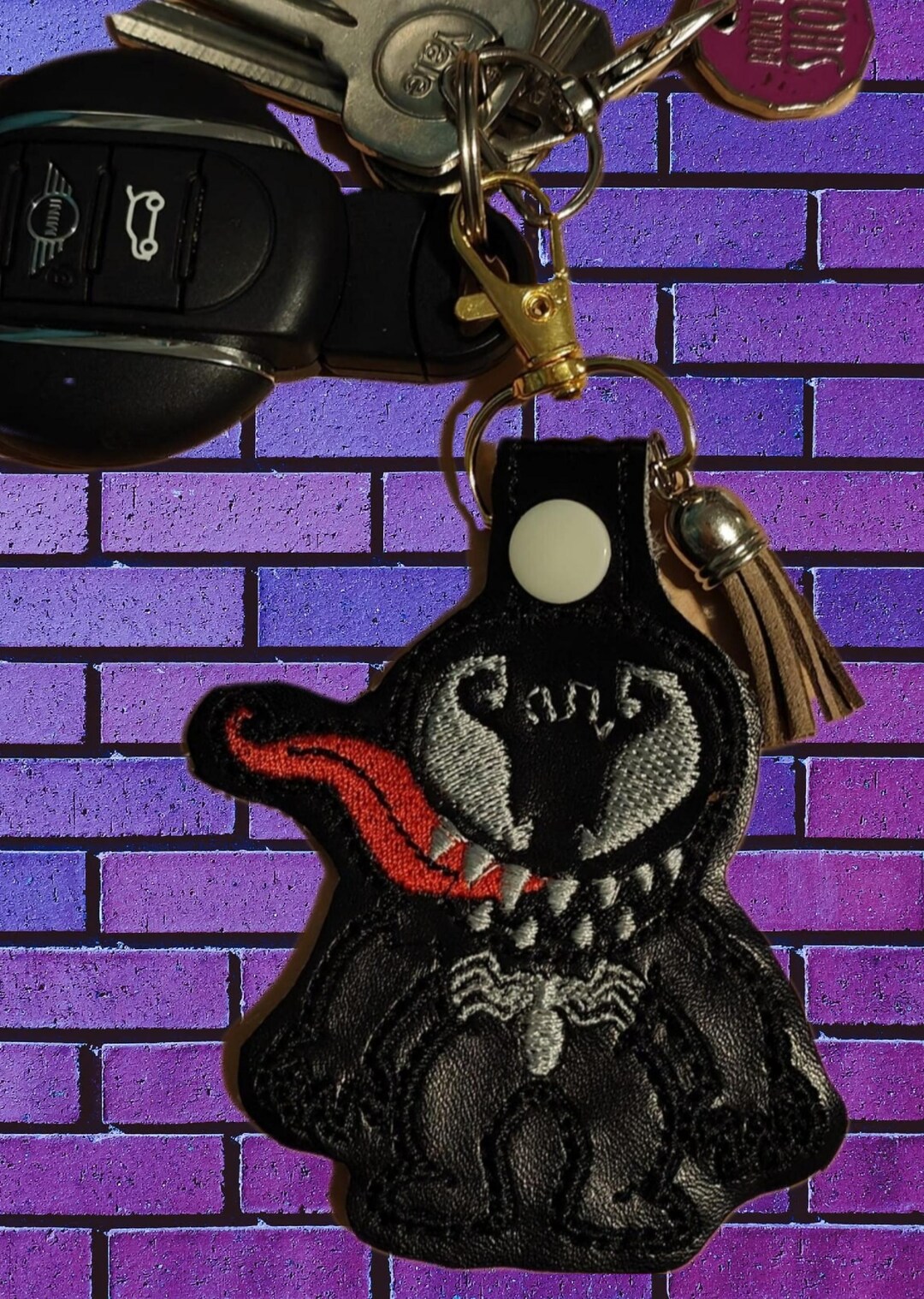 Embroidered Baby Venom Bag - Key Fob - Etsy UK