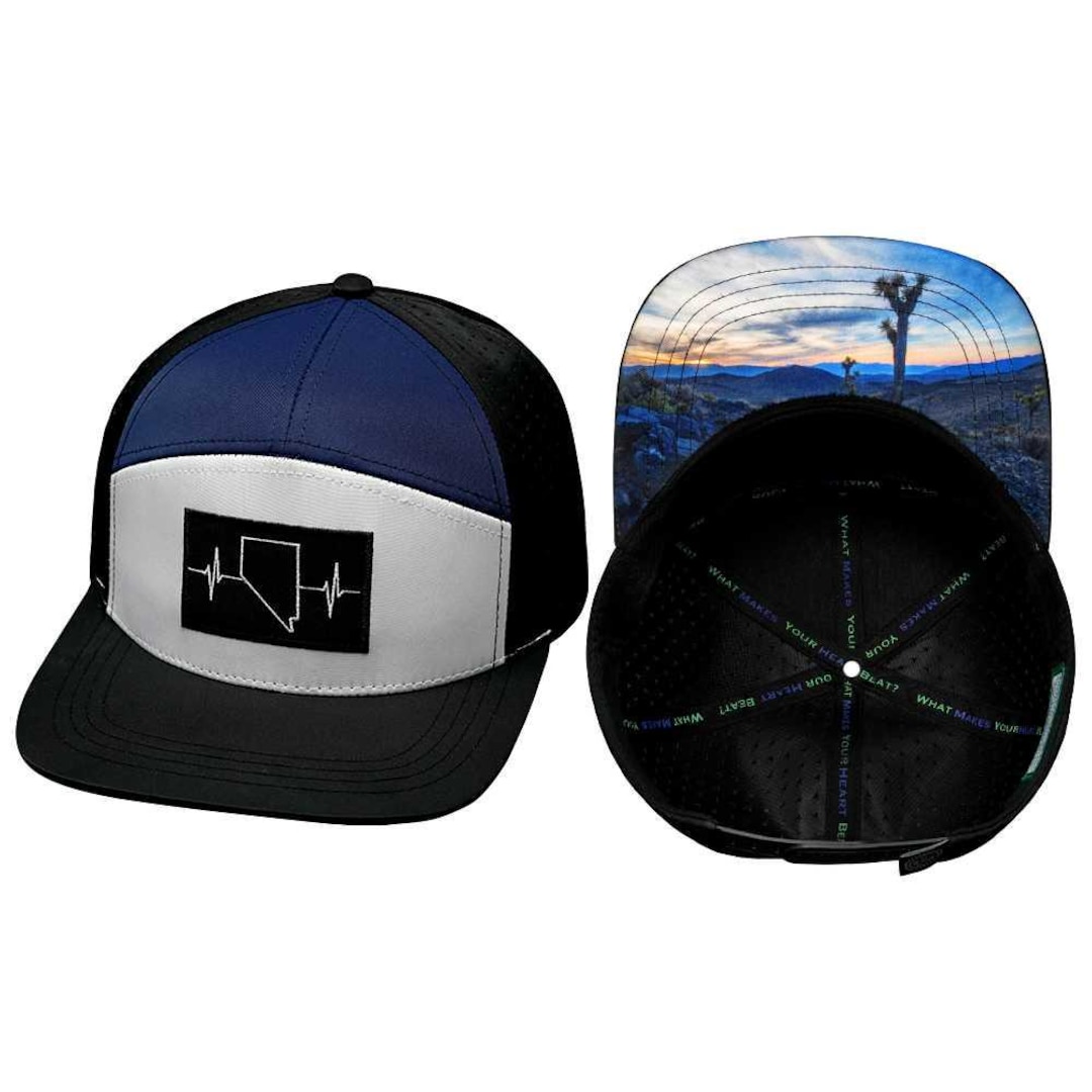 Nevada Hat | Flat Bill | Black - White - Navy - Etsy