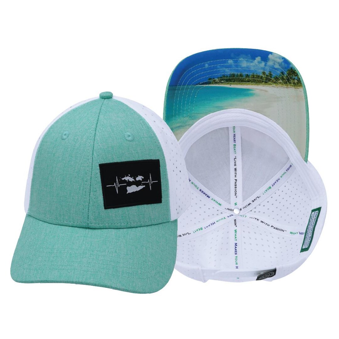 Virgin Islands Hat - Low Profile - Teal / White - Laser Mesh - Etsy