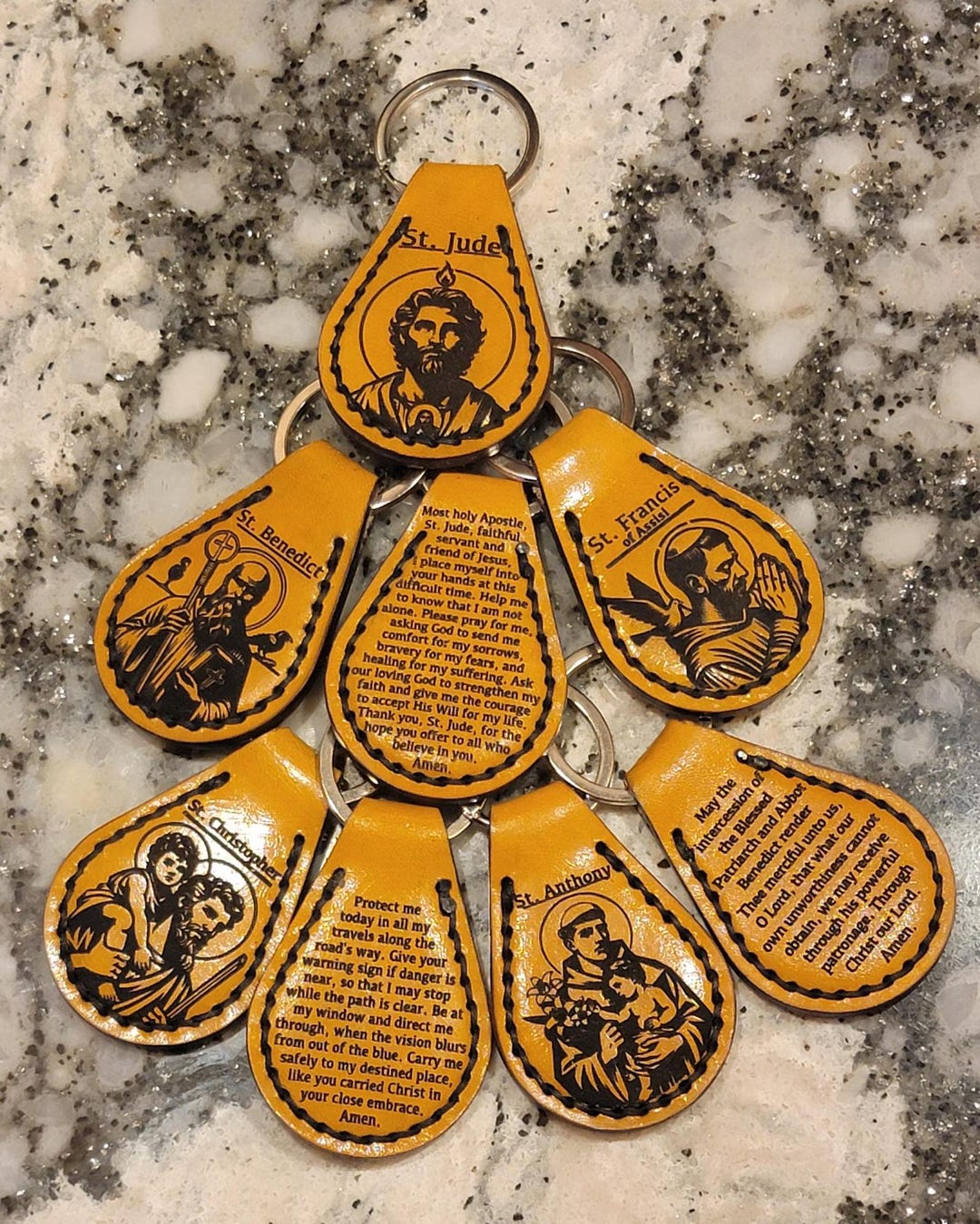 Saints Prayer Keychain (tan Color) - Etsy