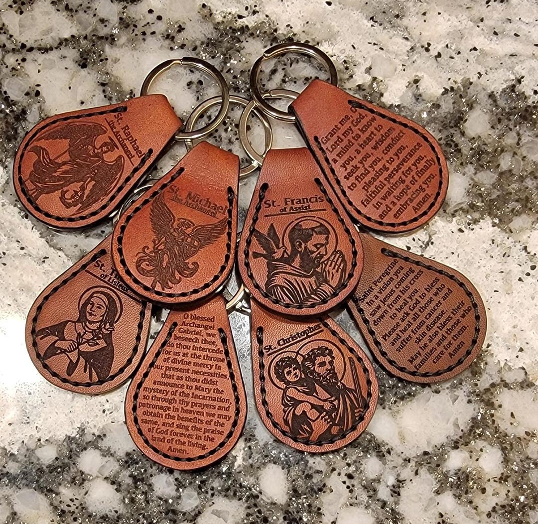 Saints Prayer Keychain (cherry Color) - Etsy