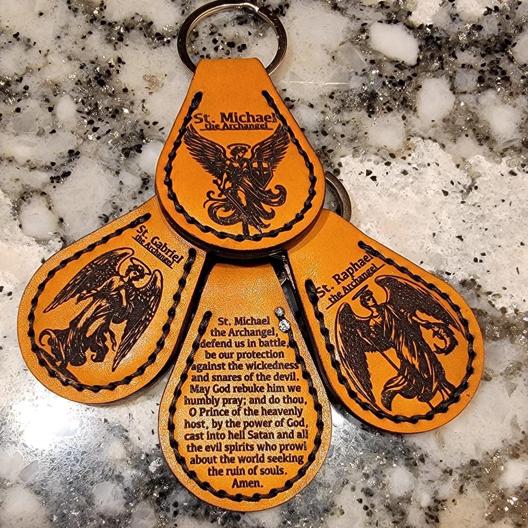 Archangels Prayer Keychains (tan Color) - Etsy