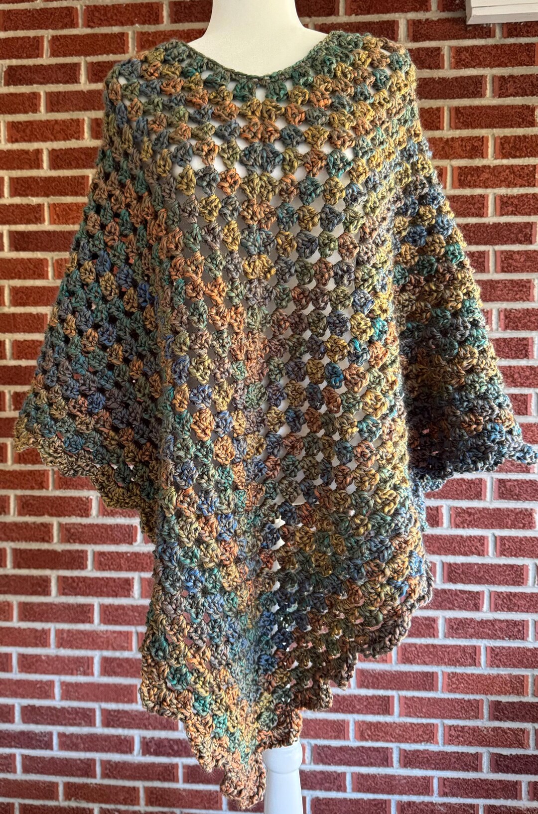 Crochet Homespun Poncho in Painted Desert Fits S/M/L/1X - Etsy
