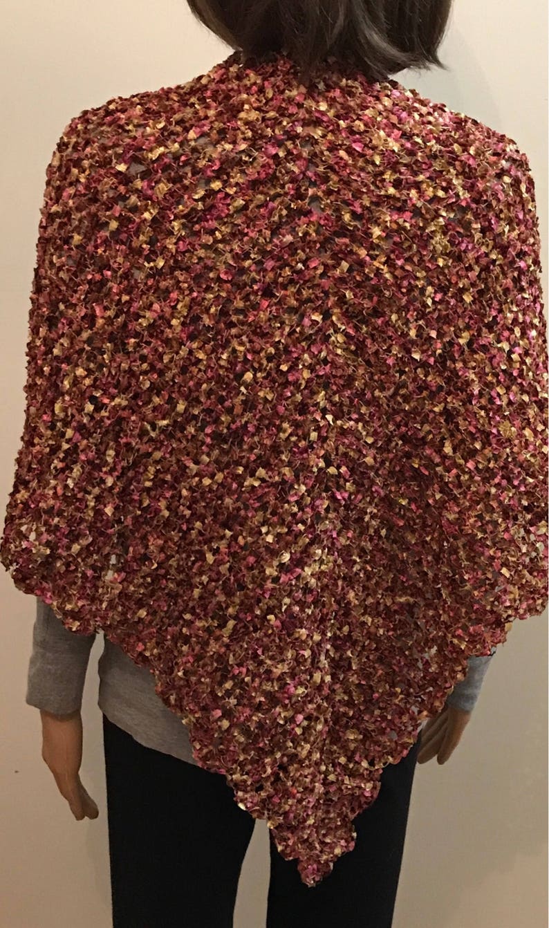 Crochet Ribbon Triangular Shawl - Etsy